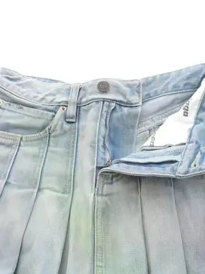 Balenciaga 2010s Denim Pleated Mini Skirt