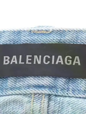 Balenciaga 2010s Denim Pleated Mini Skirt