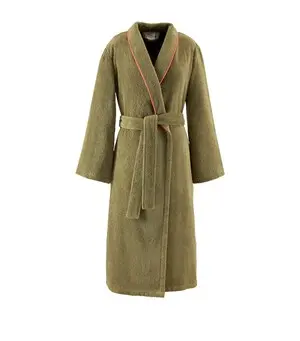 YVES DELORME Cotton-blend Embroidered Eze Bathrobe - Green