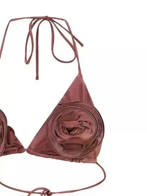 Magda Butrym Rose Embellished Triangle Bikini Top