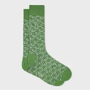 Paul Smith Patterned Crew Socks - Green
