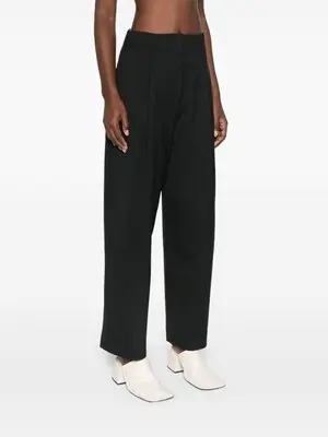 Studio Nicholson Wide Leg Cropped Trousers - Black
