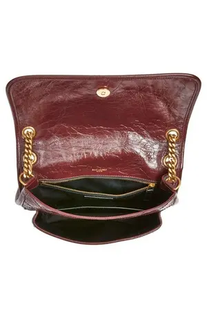 Saint Laurent Medium Niki Leather Shoulder Bag - Rouge Cabernet