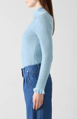 LK BENNETT Cora Collared Ribbed Sweater