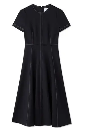 LK BENNETT Eugine Topstitch Midi Dress