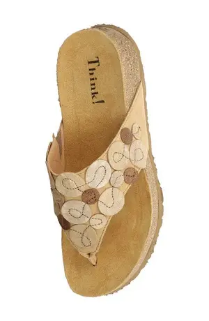 Think! Koak Dot Flip Flop - Almond/kombi