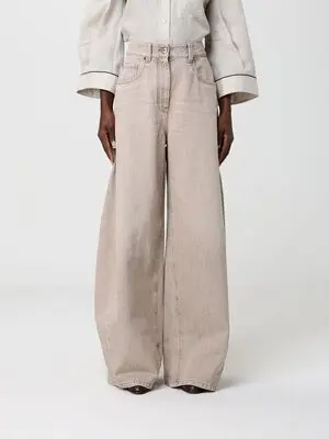 Brunello Cucinelli Wide Leg Jeans - Beige