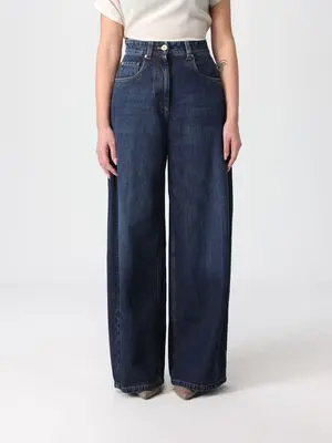 Brunello Cucinelli High-waisted Wide Leg Cotton Denim Jeans - Blue