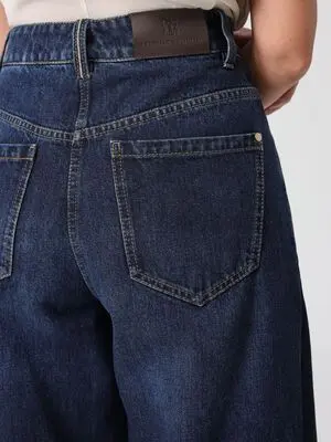 Brunello Cucinelli High-waisted Wide Leg Cotton Denim Jeans - Blue