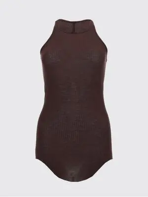 Rick Owens Ribbed Halterneck T-shirt - Brown
