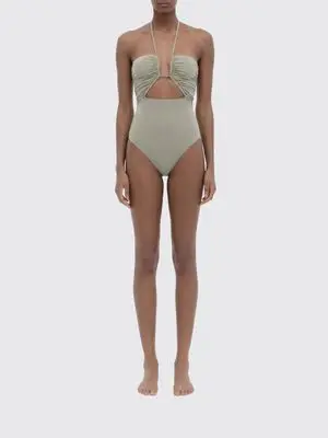 Rick Owens Halterneck Cut Out One Piece Swimsuit - Grey