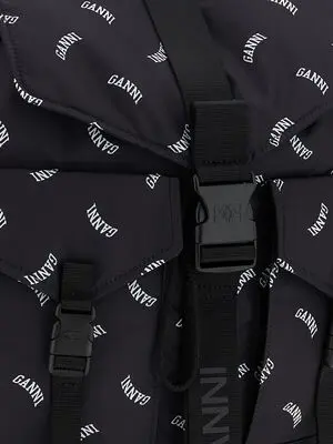GANNI Logo Backpack - Black