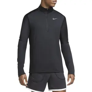Nike Dri-fit Half Zip Running Top - Black/reflective Silver