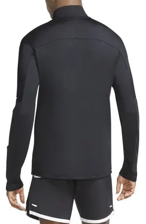 Nike Dri-fit Half Zip Running Top - Black/reflective Silver