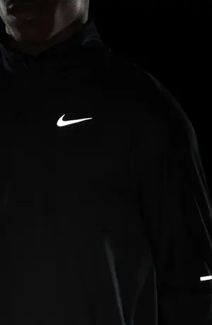 Nike Dri-fit Half Zip Running Top - Black/reflective Silver