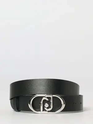 Liu Jo Leather Belt With Silver Tone Buckle - Black