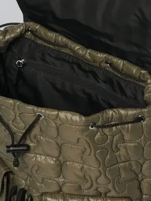 GANNI Quilted Backpack With Logo Detail - Green