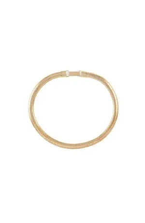 SUSAN CAPLAN 1990s Vintage Gold Plated Collar - Textured Flex