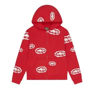 DENIM TEARS X Cortiez Island Wreath Zip Hoodie - Red