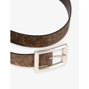 The Kooples Leather Belt With Oversized Buckle