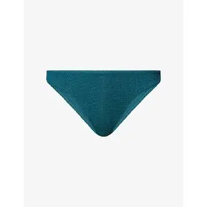 Monday Swimwear Byron Crinkle Bikini Bottoms - Evergreen Crinkle