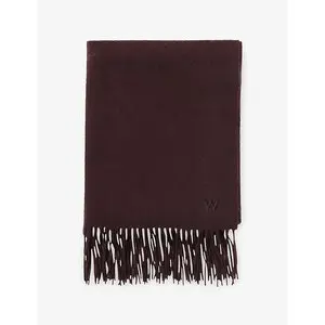 Whistles Fringed Wool Blanket Scarf - Brown