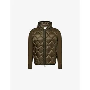 Moncler Contrast-knit Hooded Shell-down Cardigan