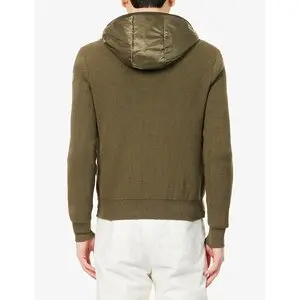 Moncler Contrast-knit Hooded Shell-down Cardigan