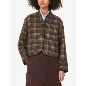 REFORMATION Owen Collarless Woven Jacket