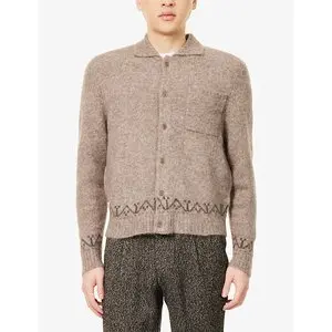 PERCIVAL Novel Collared Stretch-wool Blend Cardigan