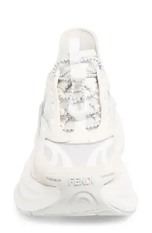 Fendi F-light Mixed Media Sneaker - White