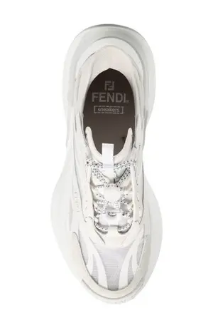 Fendi F-light Mixed Media Sneaker - White