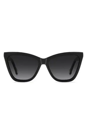 Carolina Herrera 59mm Gradient Cat Eye Sunglasses - Black White/dark Grey
