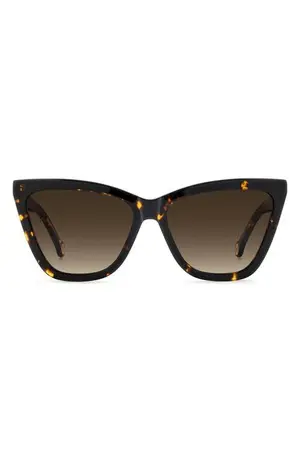 Carolina Herrera 59mm Gradient Cat Eye Sunglasses - Havana/brown