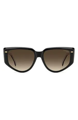 Carrera Eyewear 57mm Rectangular Sunglasses - Black/brown