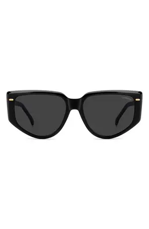 Carrera Eyewear 57mm Rectangular Sunglasses - Black/grey