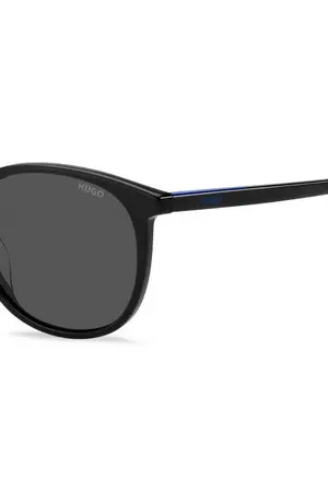 Hugo Panthos 53mm Round Sunglasses - Black/grey