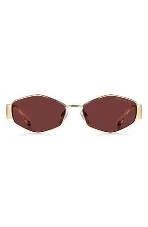 Marc Jacobs 55mm Geometric Sunglasses Gold Burgundy/burgundy