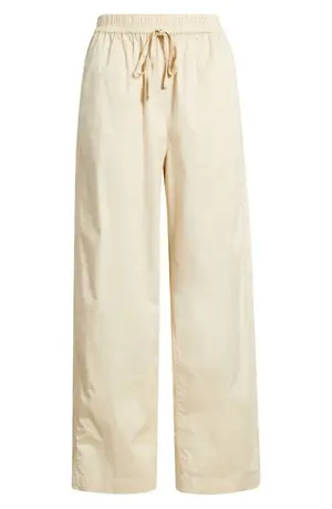 Caslon Stretch Cotton Drawstring Ankle Pants - Beige Burnt