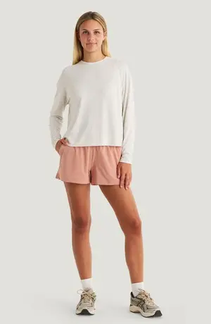 FREE FLY Shade Crossover Long-sleeve Top - Off White Heather