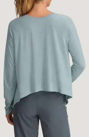 FREE FLY Crop Long Sleeve Top - Ocean Mist