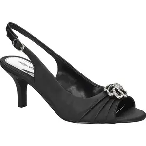 EASY WORKS BY EASY STREET Poise Slingback Sandal - Black Satin