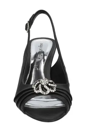 EASY WORKS BY EASY STREET Poise Slingback Sandal - Black Satin