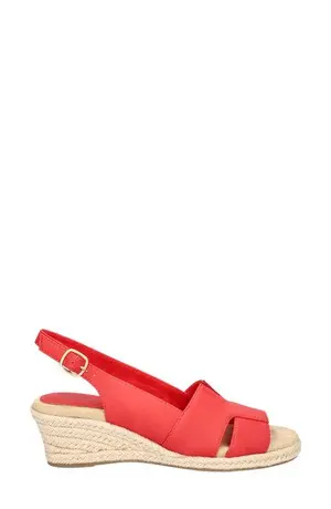 EASY WORKS BY EASY STREET Resort Slingback Wedge Sandal - Red