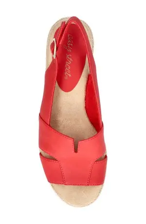 EASY WORKS BY EASY STREET Resort Slingback Wedge Sandal - Red
