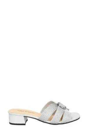 EASY WORKS BY EASY STREET Slide Sandal - Silver Woven