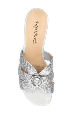 EASY WORKS BY EASY STREET Slide Sandal - Silver Woven