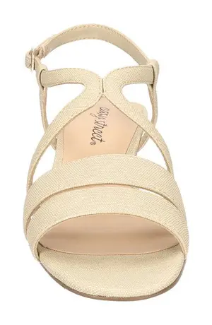 EASY WORKS BY EASY STREET Ankle Strap Sandal - Natural Linen