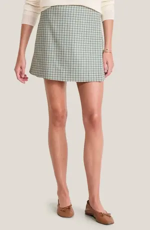 Vineyard Vines Plaid Wool Blend Miniskirt