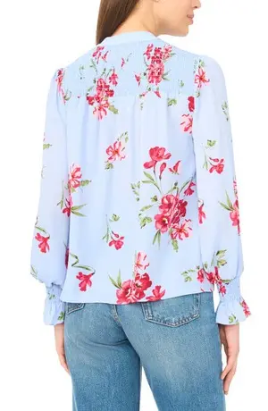 CECE DUPRAZ Floral Smocked Top
